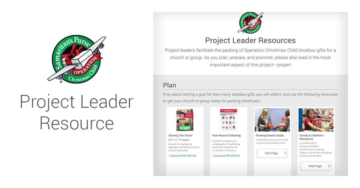 Project Leader Resources - Samaritan's Purse Canada